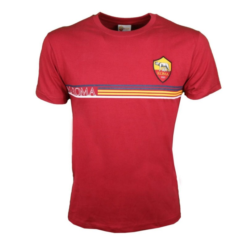 AS ROMA T SHIRT GIROCOLLO ROSSA