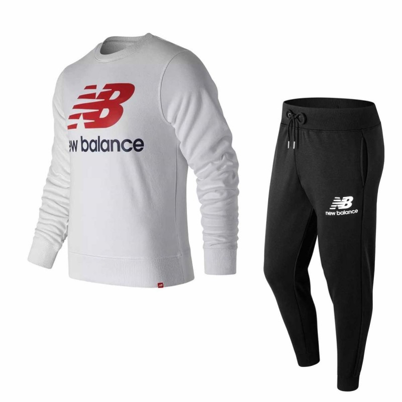 TUTA FELPATA BIANCA GIROCOLLO NEW BALANCE