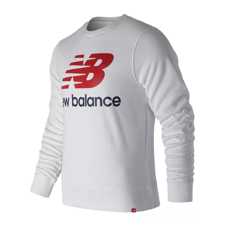 TUTA FELPATA BIANCA GIROCOLLO NEW BALANCE